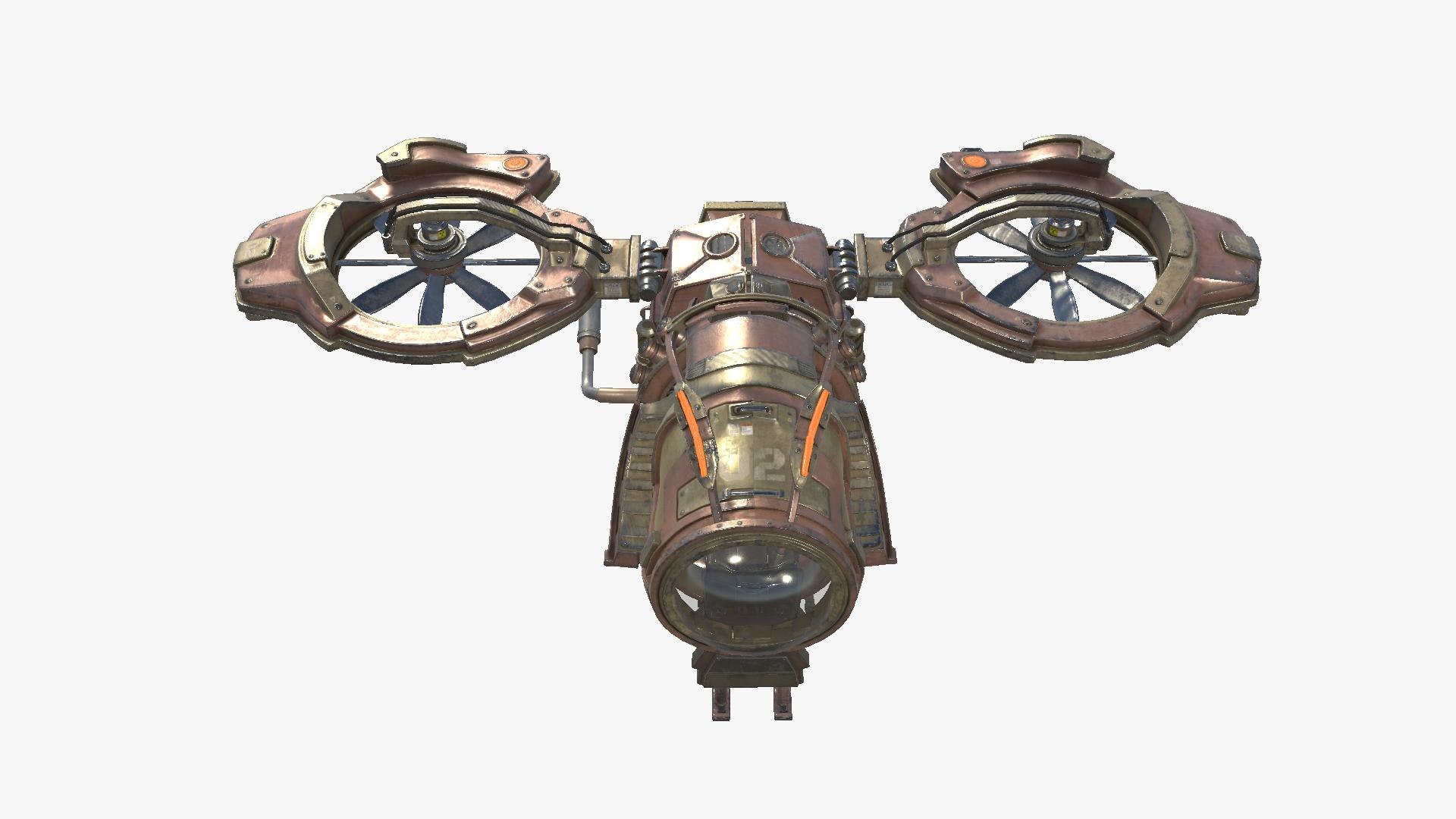 3D Sci-Fi Hovercraft Helicopter VTOL Tiltrotor Glider Plane Flying ...