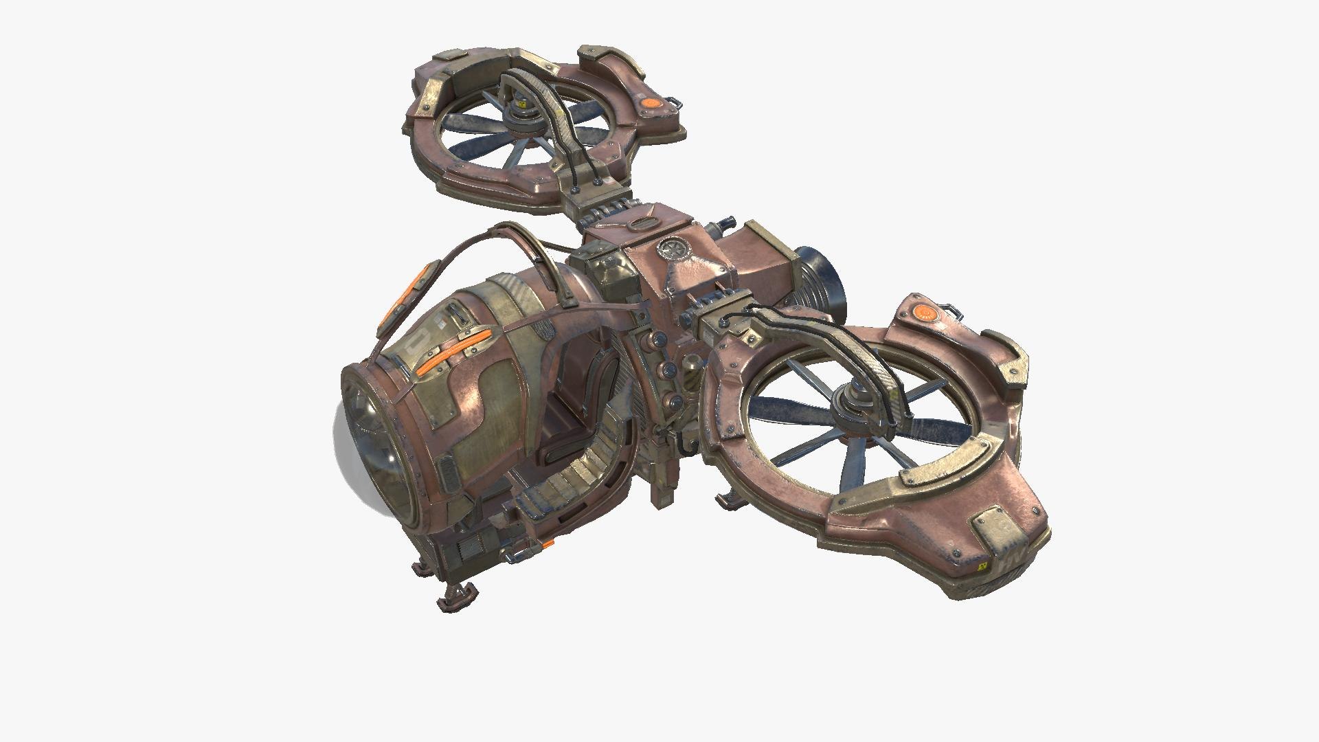 3D Sci-Fi Hovercraft Helicopter VTOL Tiltrotor Glider Plane Flying ...