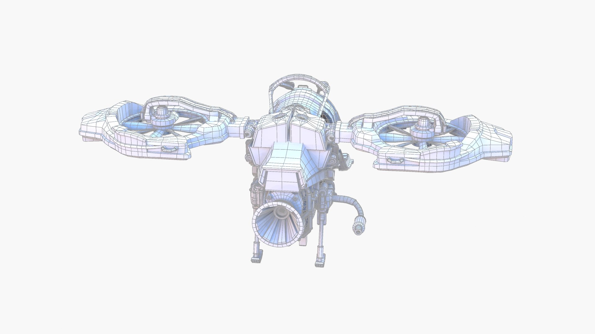 3D Sci-Fi Hovercraft Helicopter VTOL Tiltrotor Glider Plane Flying ...