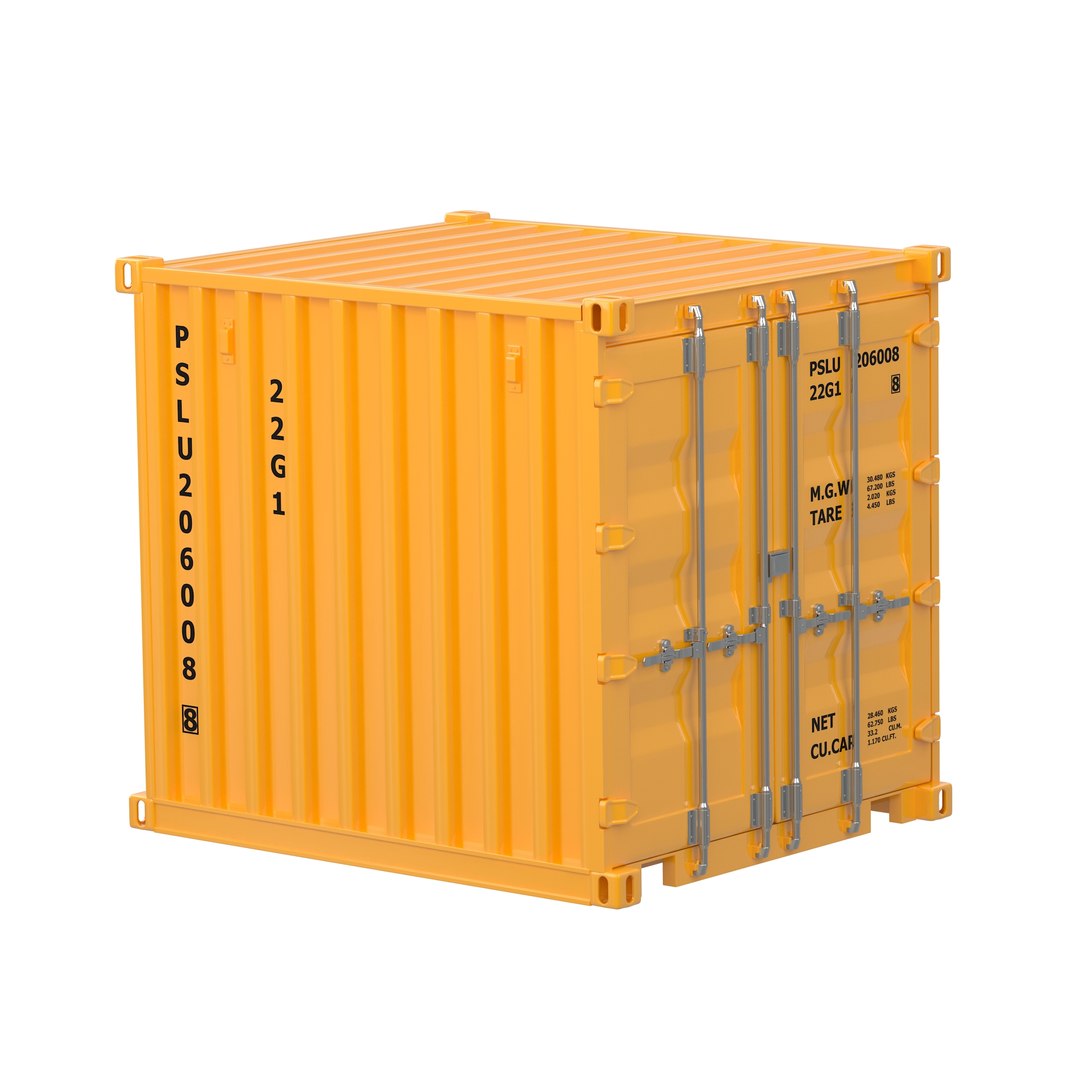 3D 8ft Shipping Container Yellow - TurboSquid 2347308