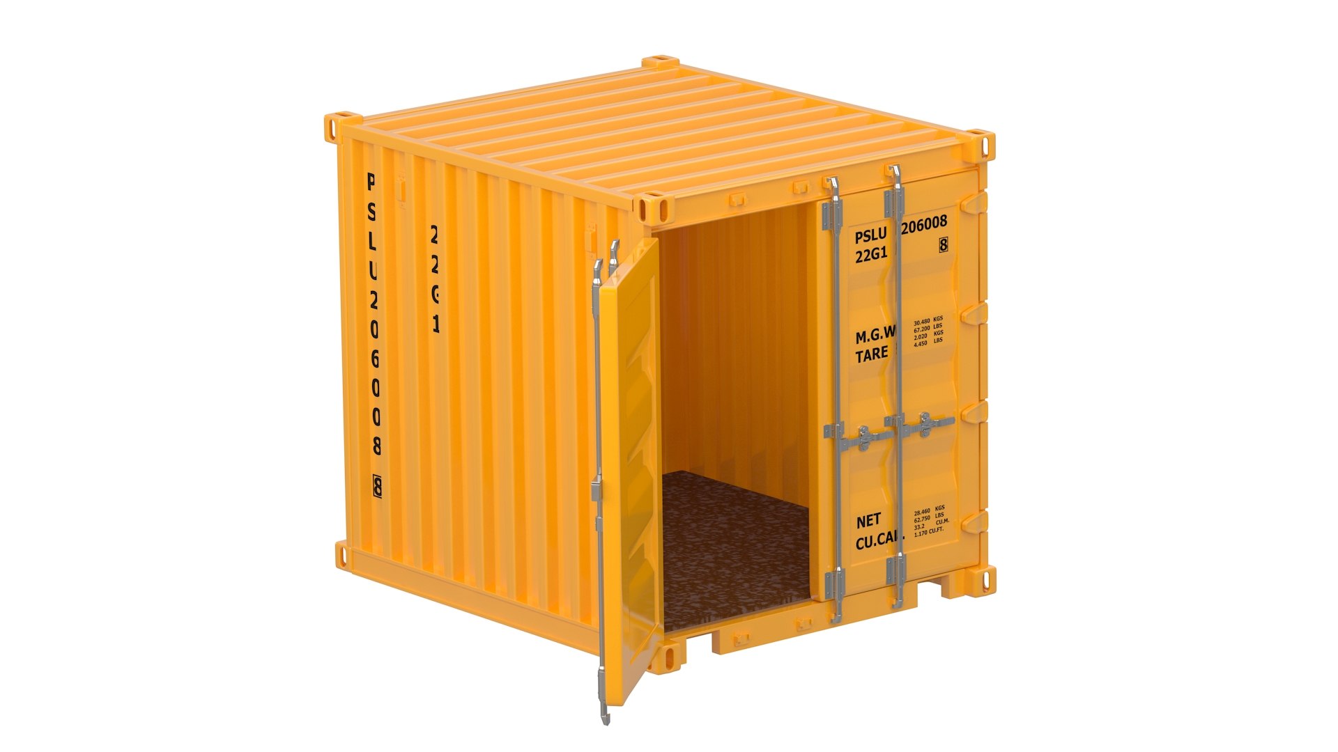 3D 8ft Shipping Container Yellow - TurboSquid 2347308