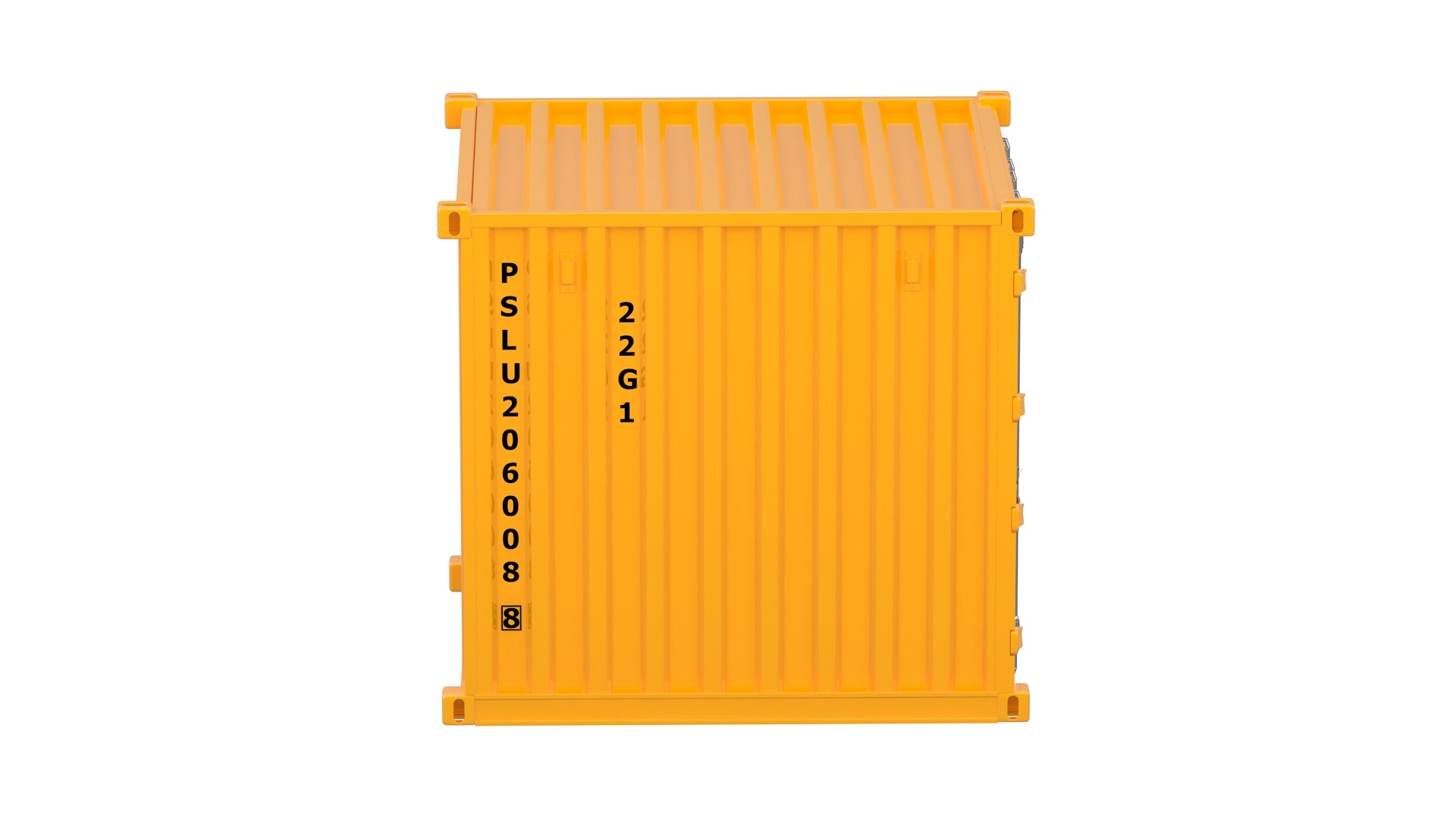3D 8ft Shipping Container Yellow - TurboSquid 2347308