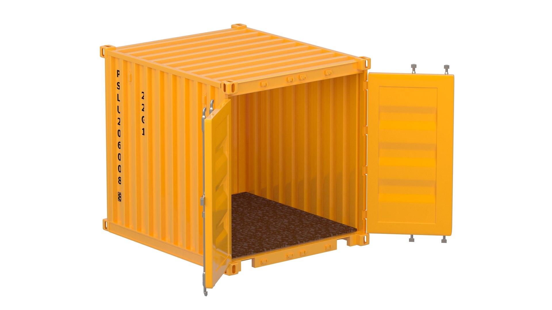 3D 8ft Shipping Container Yellow - TurboSquid 2347308