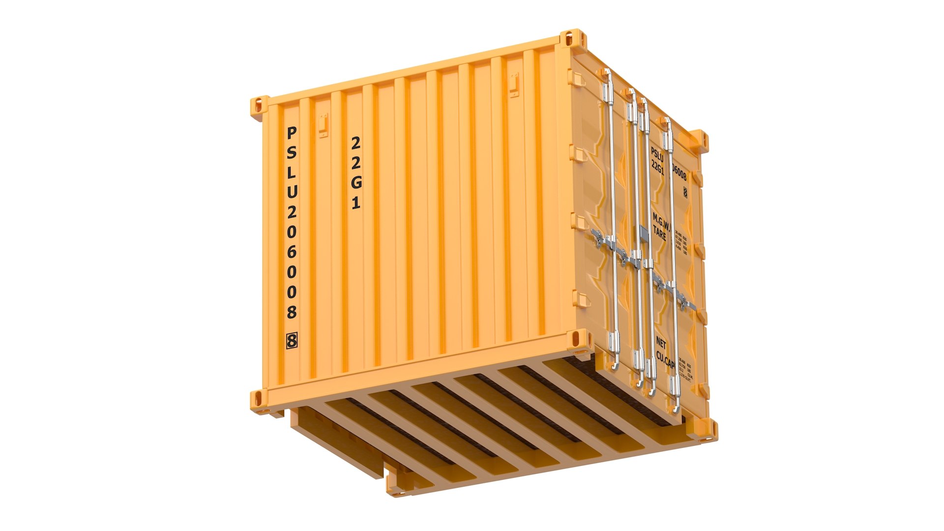 3D 8ft Shipping Container Yellow - TurboSquid 2347308