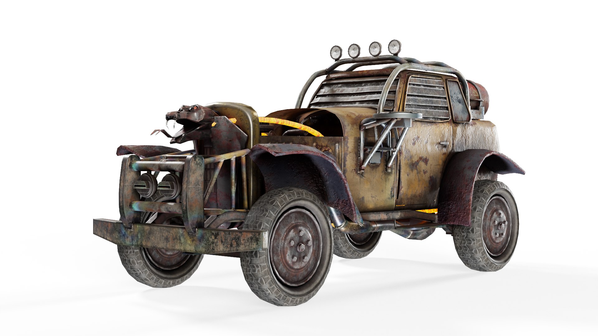 3D Post Apocalyptic Car The Aspid - TurboSquid 1874352