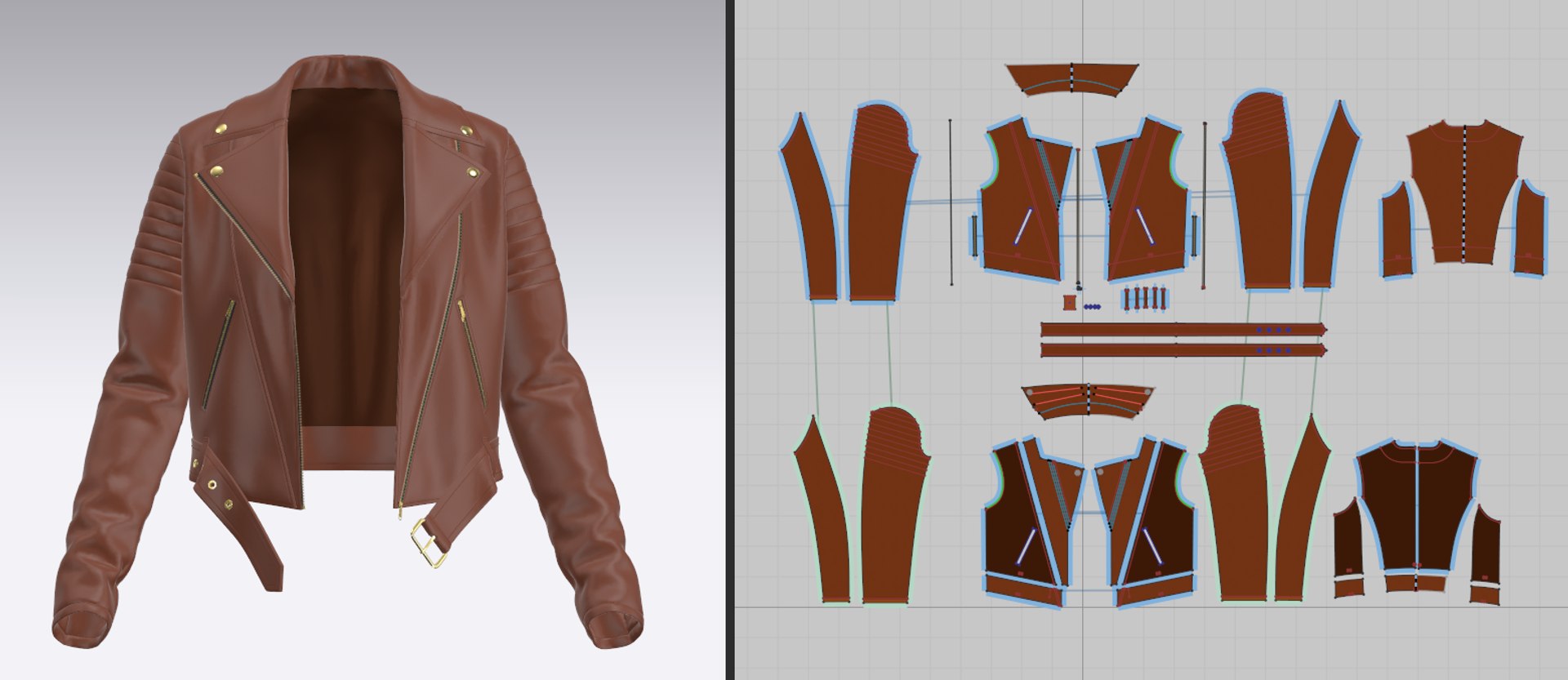 3D Womens Biker Jacket - TurboSquid 2153203