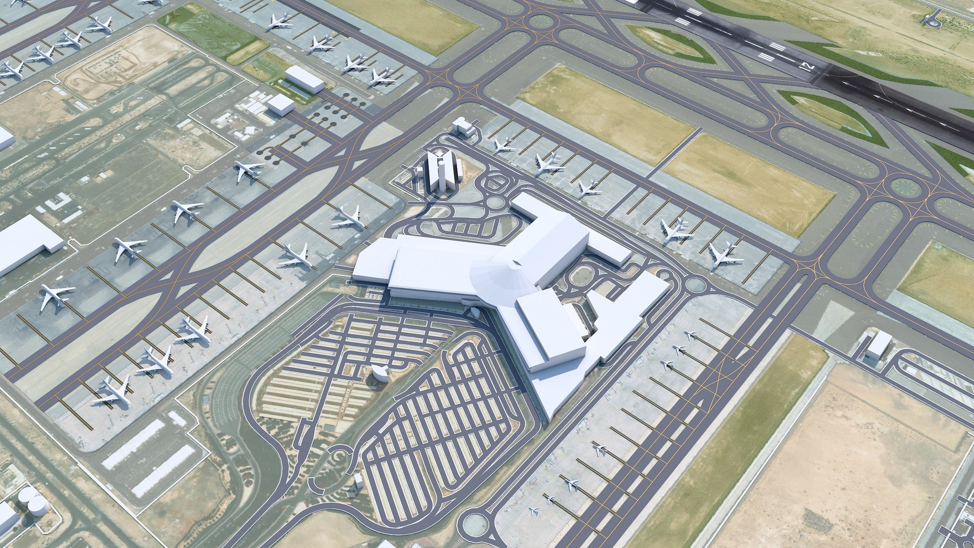 3D Model Dubai Al Maktoum International Airport - TurboSquid 2016182