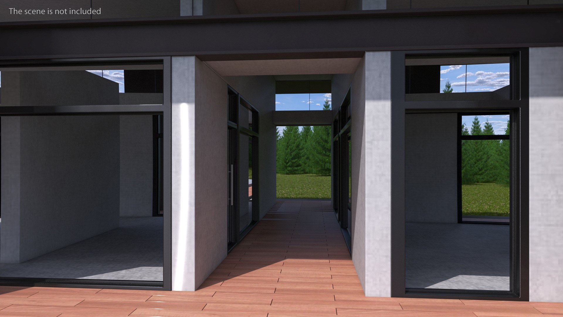 Modern House with Panoramic Windows 3D model - TurboSquid 2020854