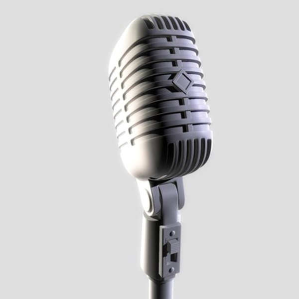 50s microphone 3d c4d
