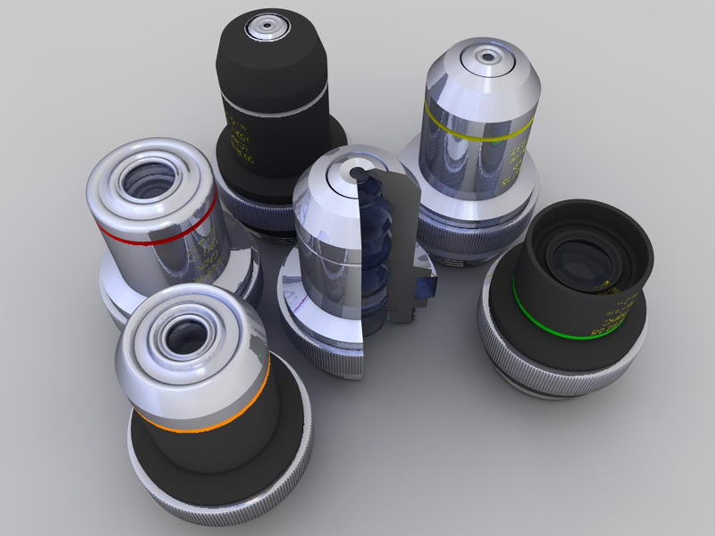 Microscope Objectives 3d Model