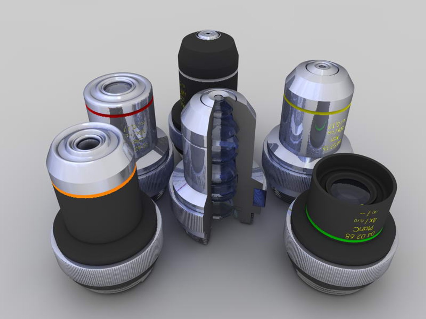Microscope Objectives 3d Model