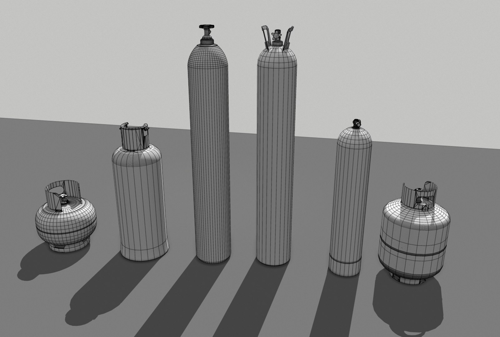 Pack Industrial Gas Cylinders 3D Model - TurboSquid 1543059