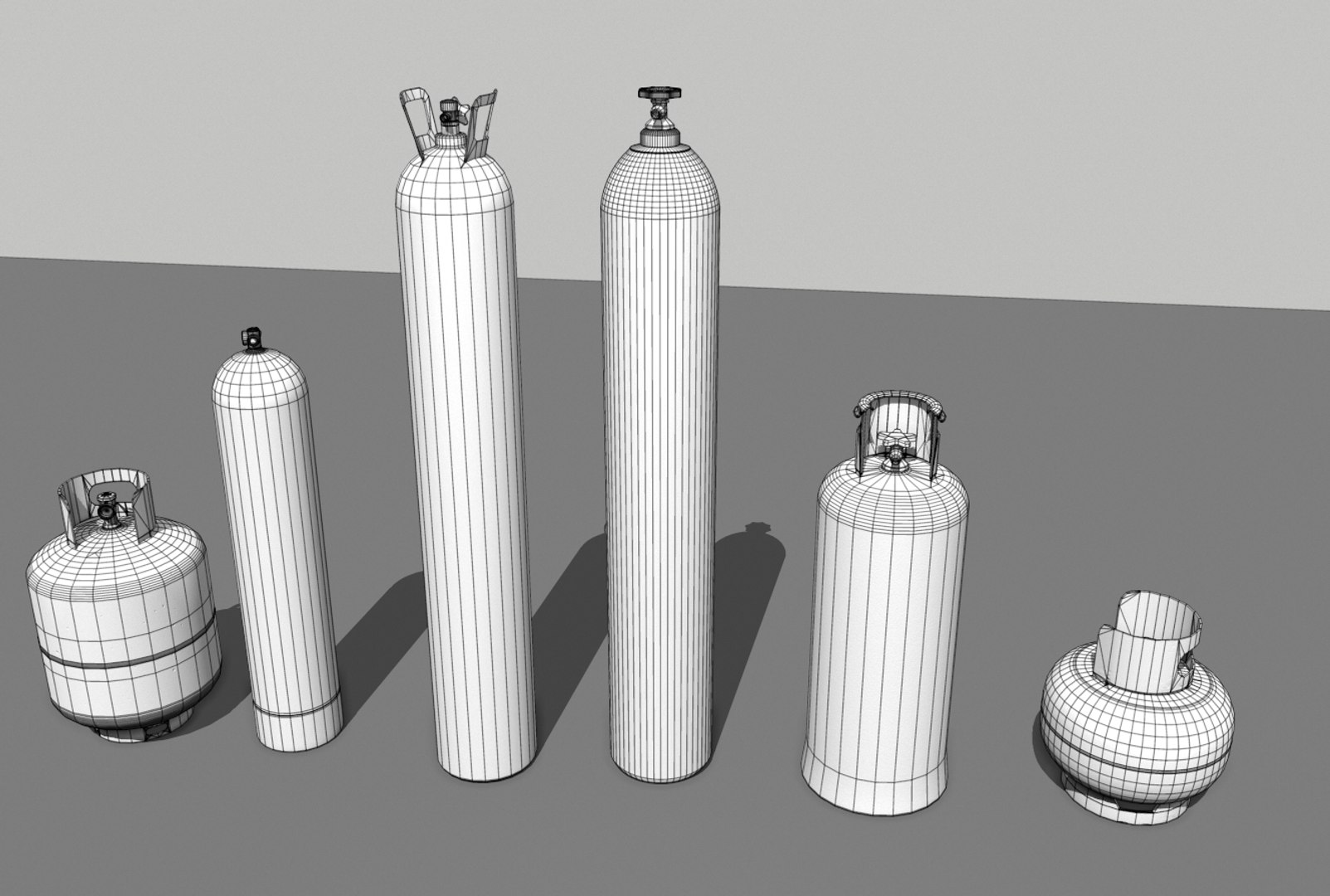Pack Industrial Gas Cylinders 3D Model - TurboSquid 1543059