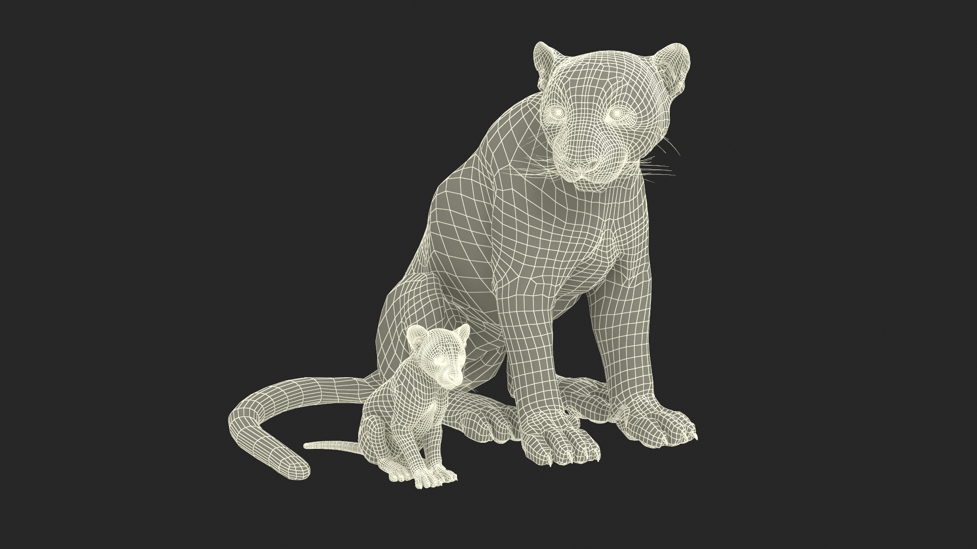 Mother And Baby Snow Leopard 3D Model - TurboSquid 2335568