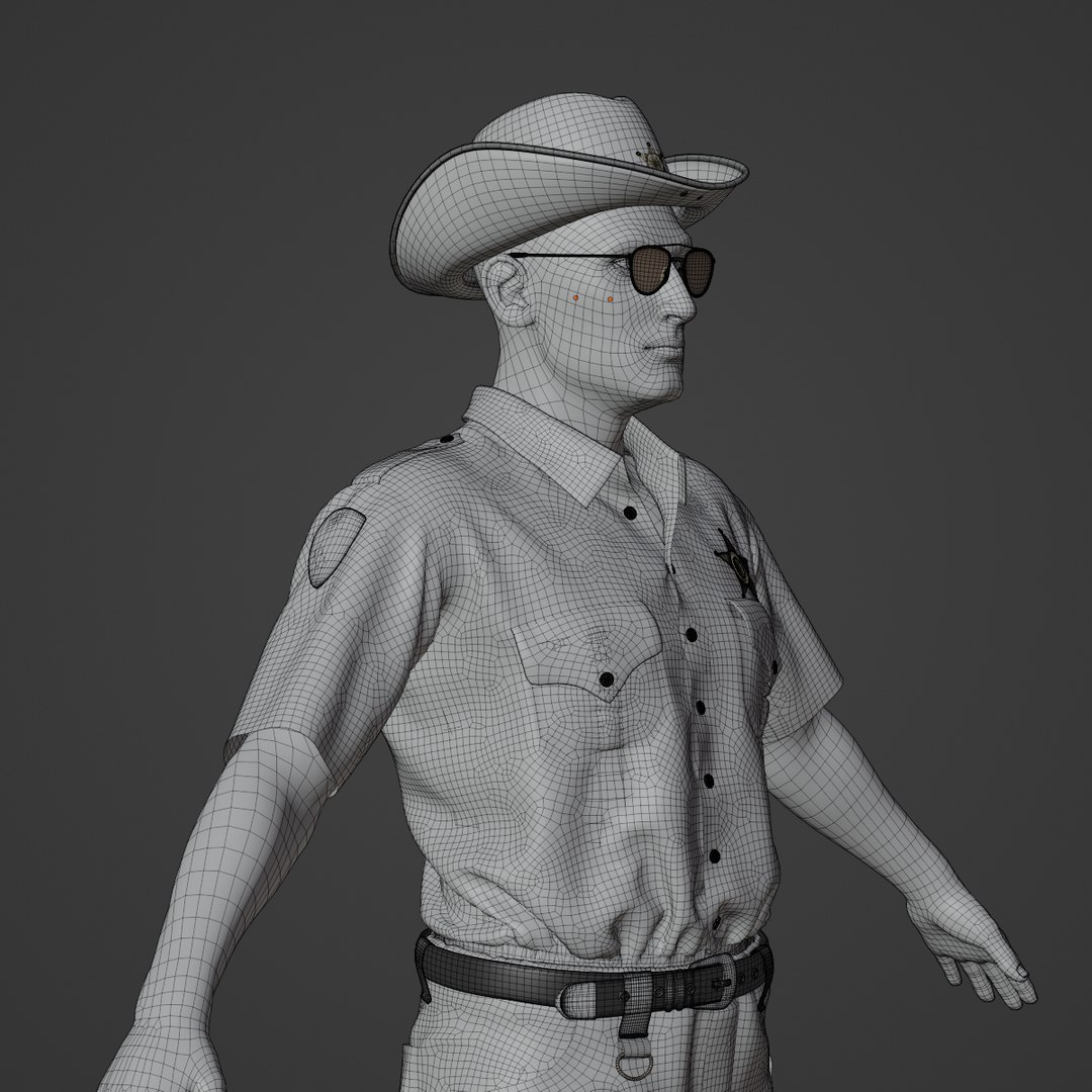 3D American Sheriff Realistic Character - TurboSquid 2030422