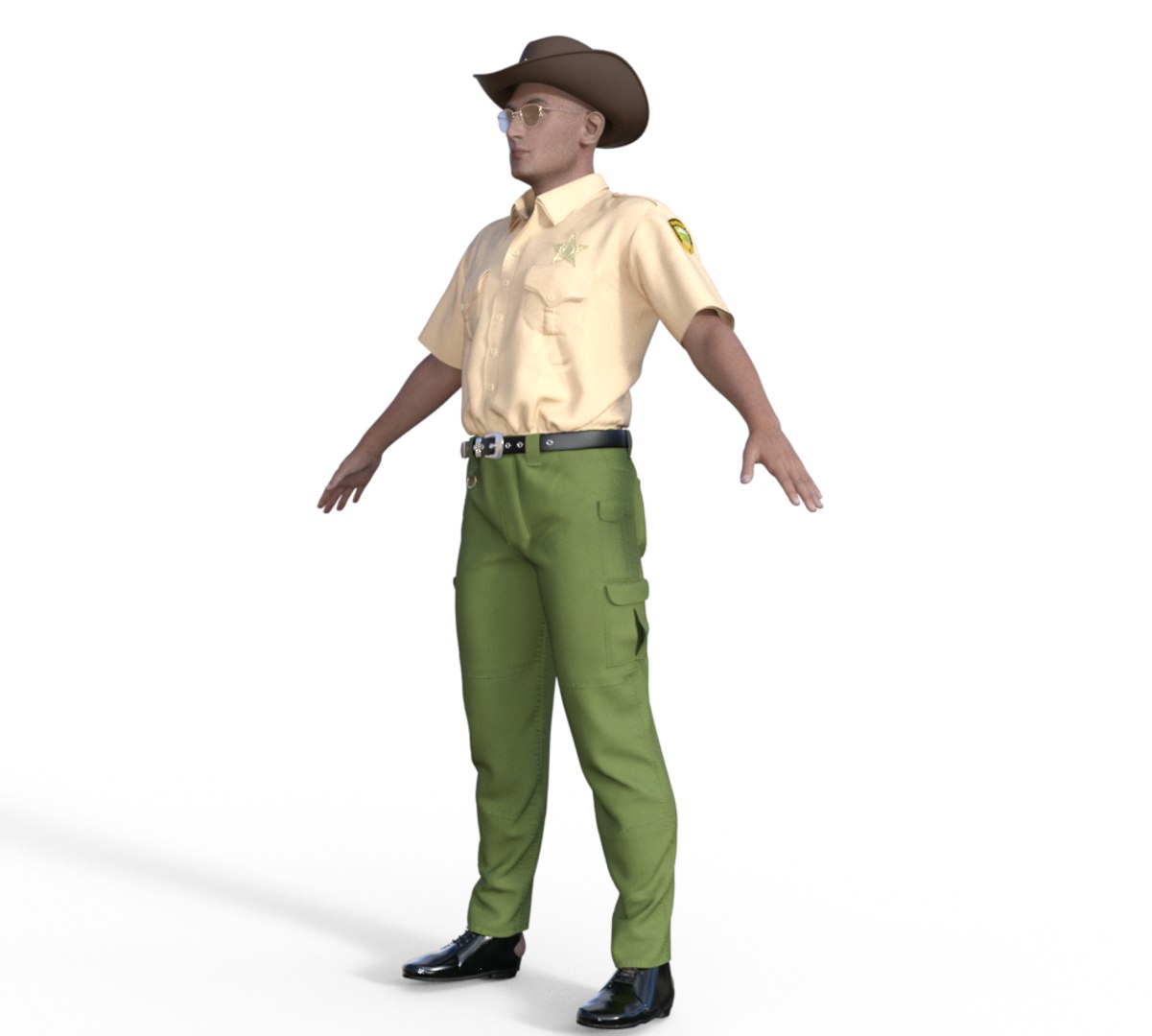 3D American Sheriff Realistic Character - TurboSquid 2030422