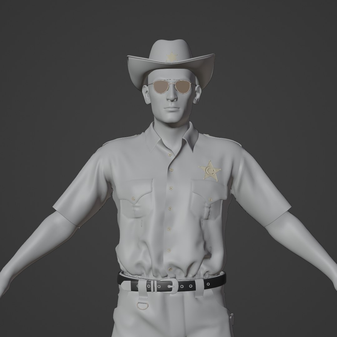 3D American Sheriff Realistic Character - TurboSquid 2030422