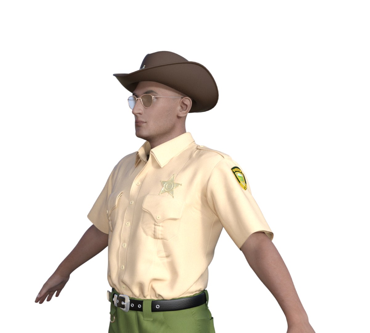 3D American Sheriff Realistic Character - TurboSquid 2030422
