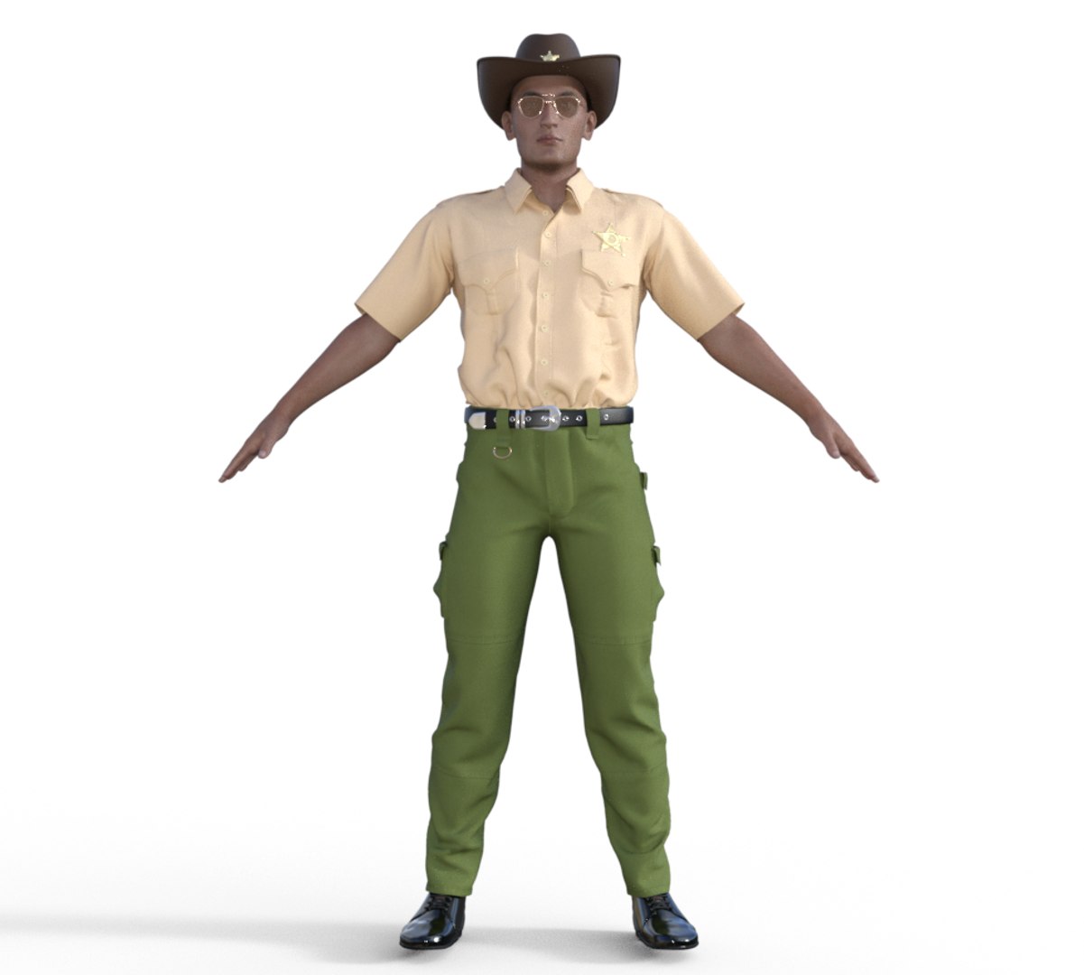 3D American Sheriff Realistic Character - TurboSquid 2030422