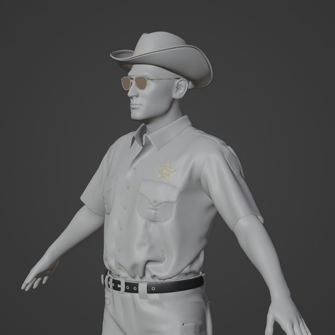 3D American Sheriff Realistic Character - TurboSquid 2030422