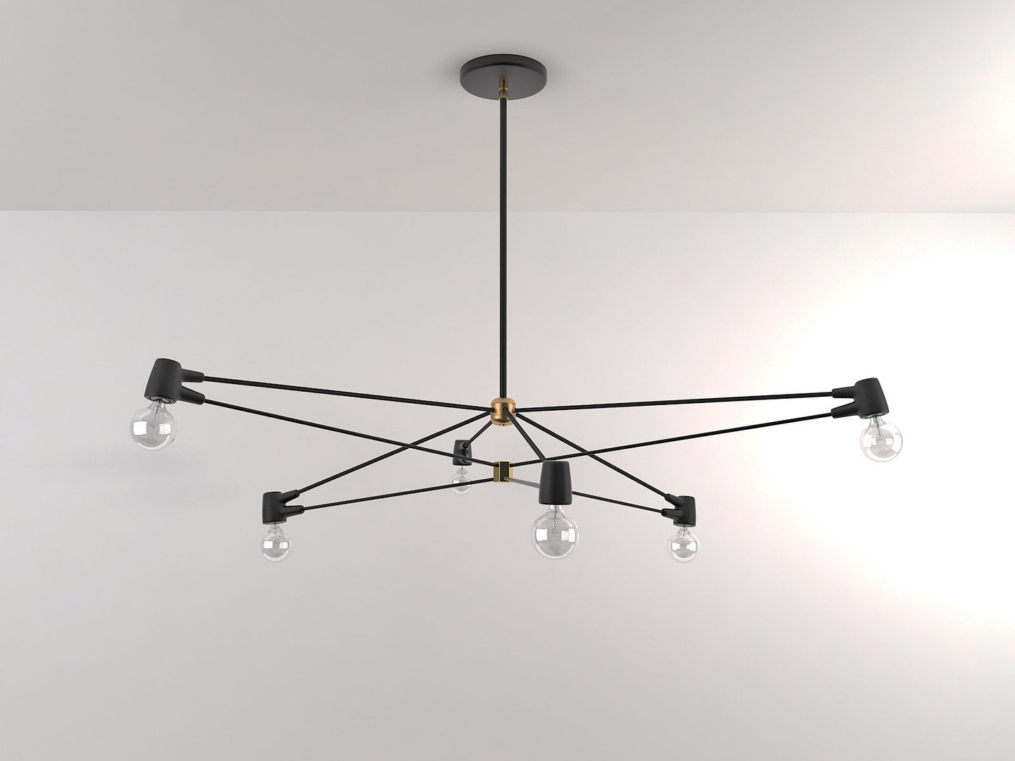 3D Model 6-arm Cord Chandelier - TurboSquid 1175709