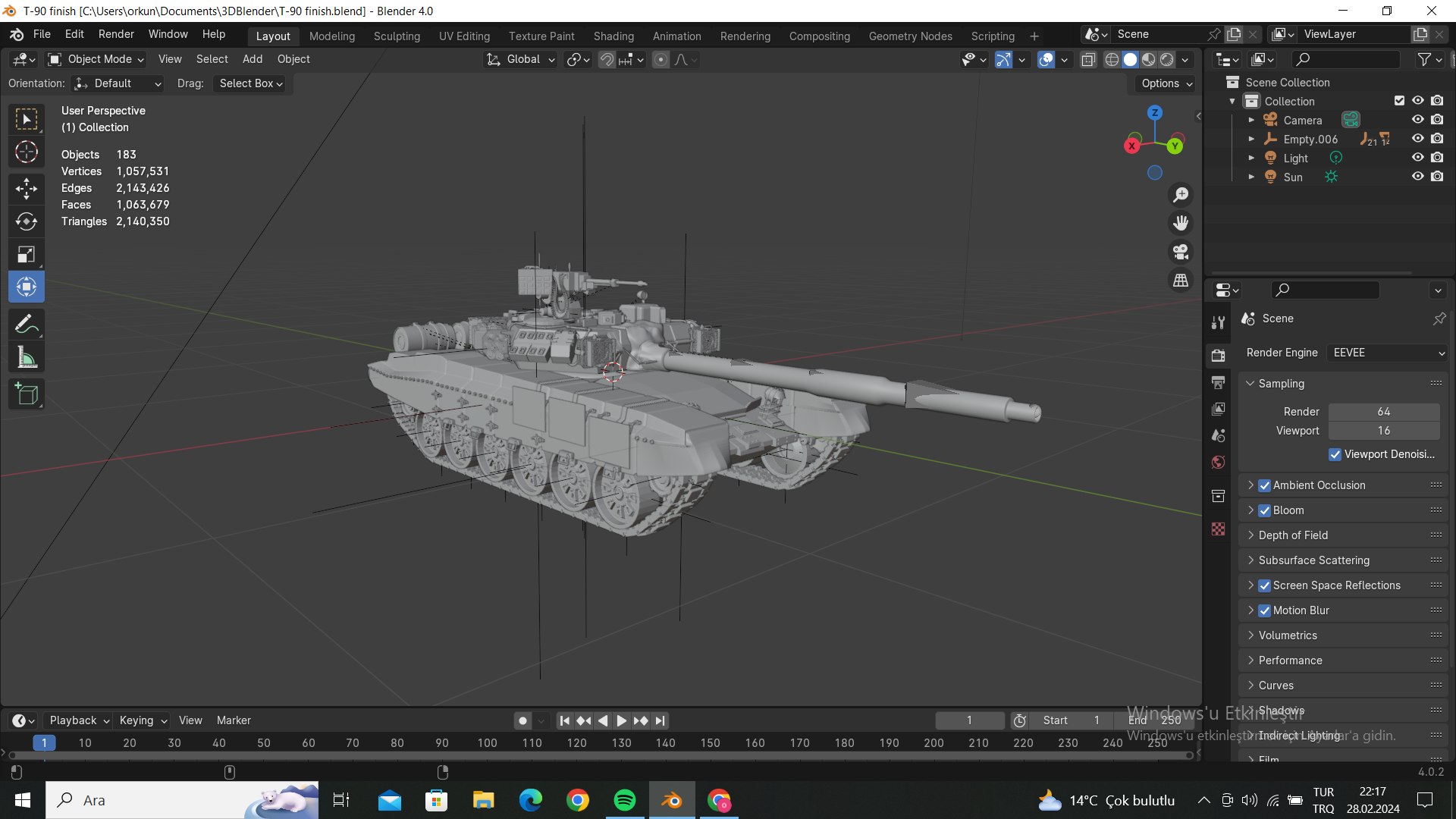 Tank T-90 3D Model - TurboSquid 2196653