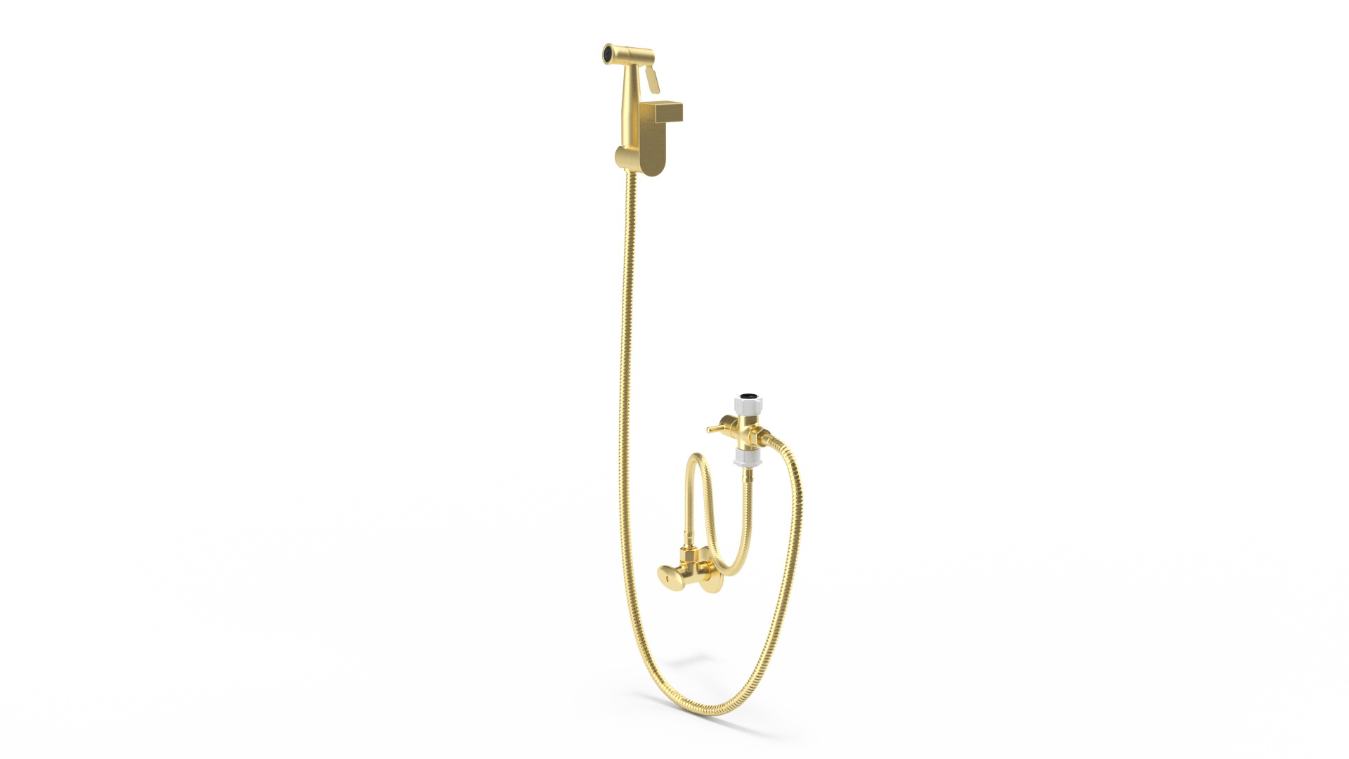 3D Model Toilet Tank Mounted Gold Handheld Bidet Sprayer - TurboSquid ...