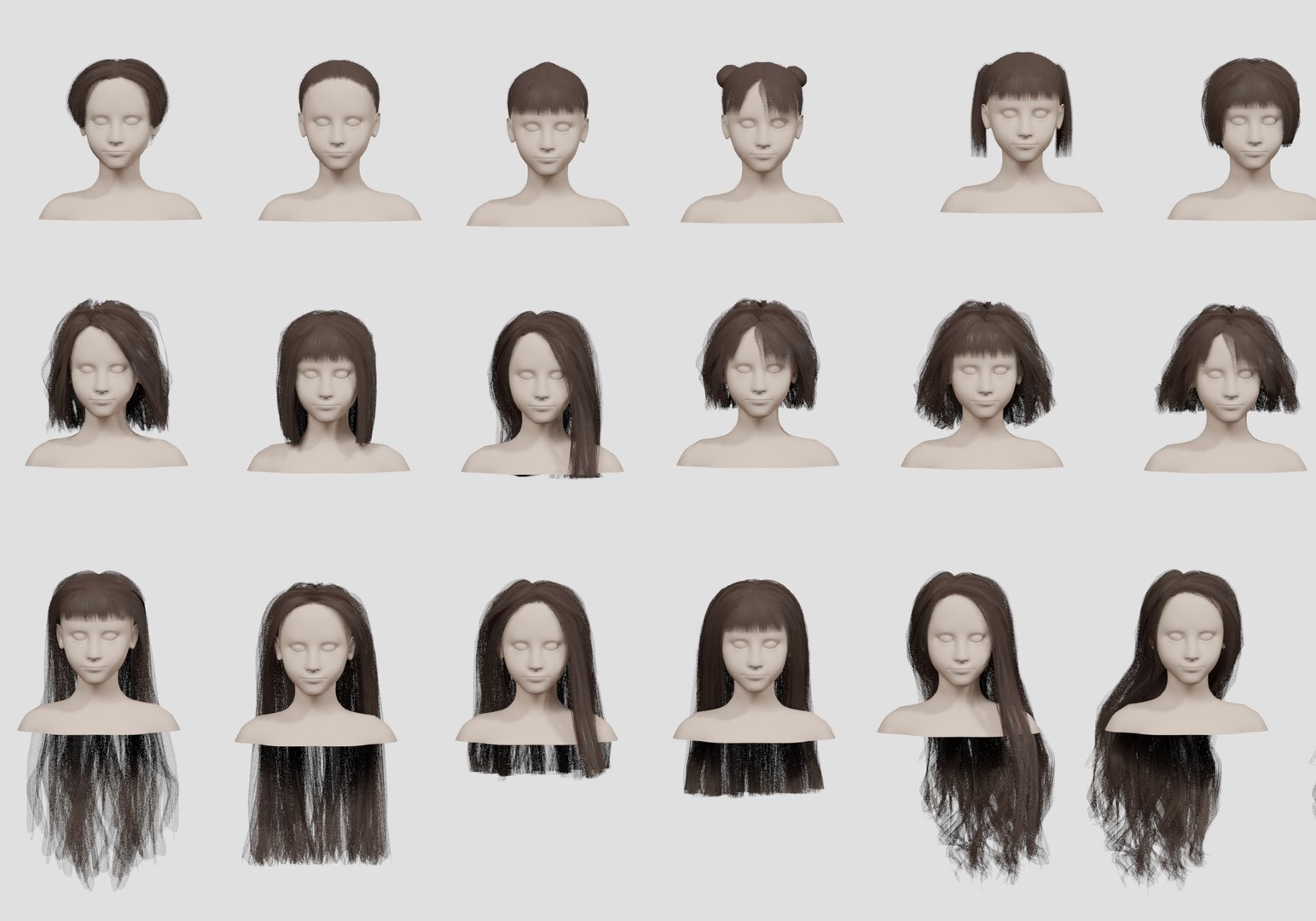 40 Hairstyles Collection 3D Model - TurboSquid 2348695