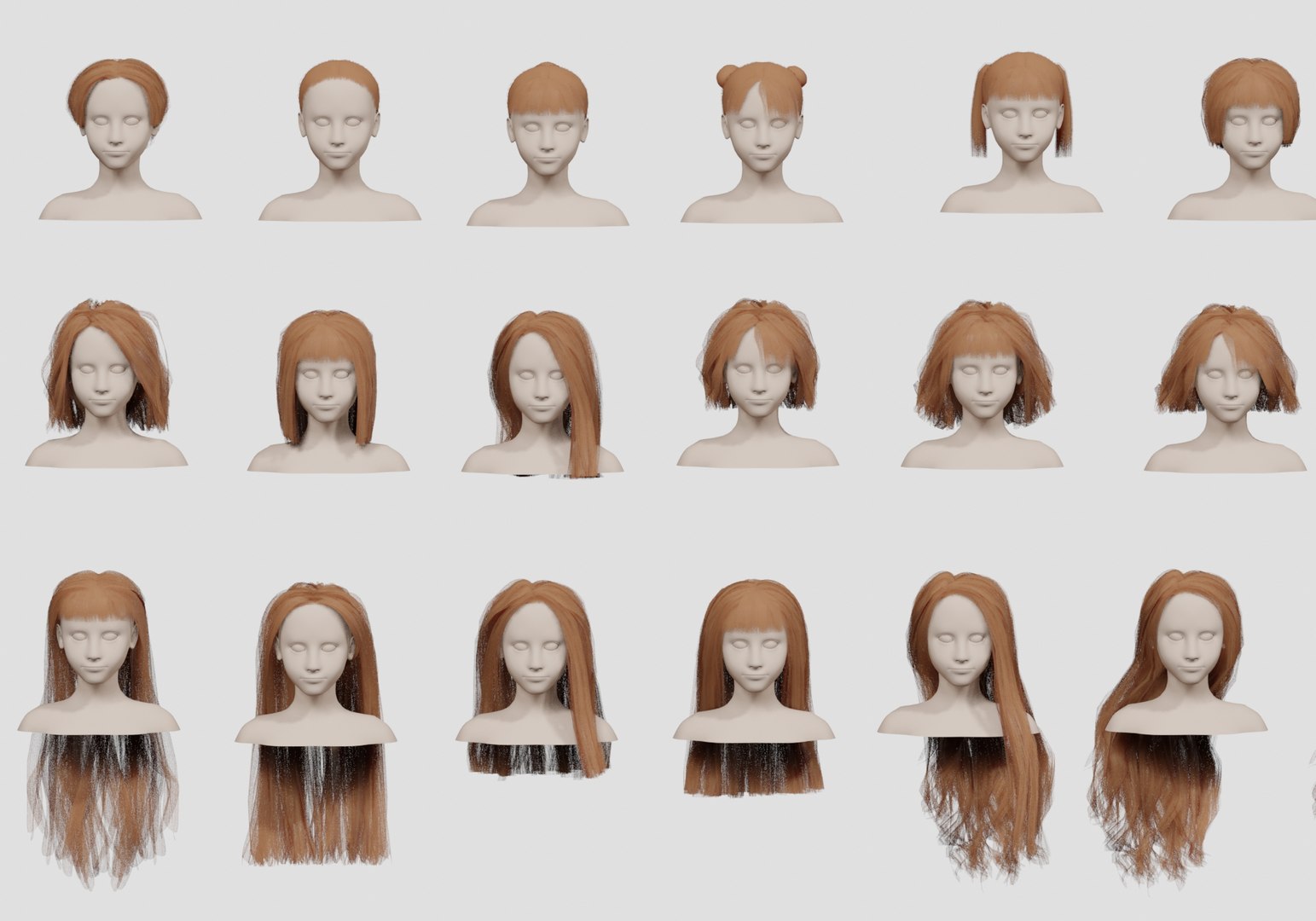 40 Hairstyles Collection 3D Model - TurboSquid 2348695