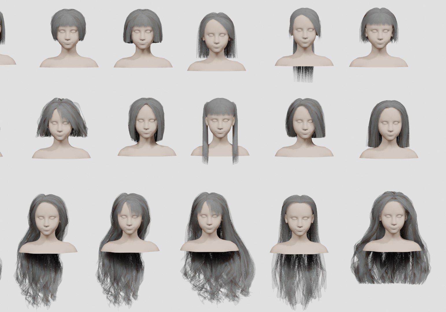 40 Hairstyles Collection 3D Model - TurboSquid 2348695
