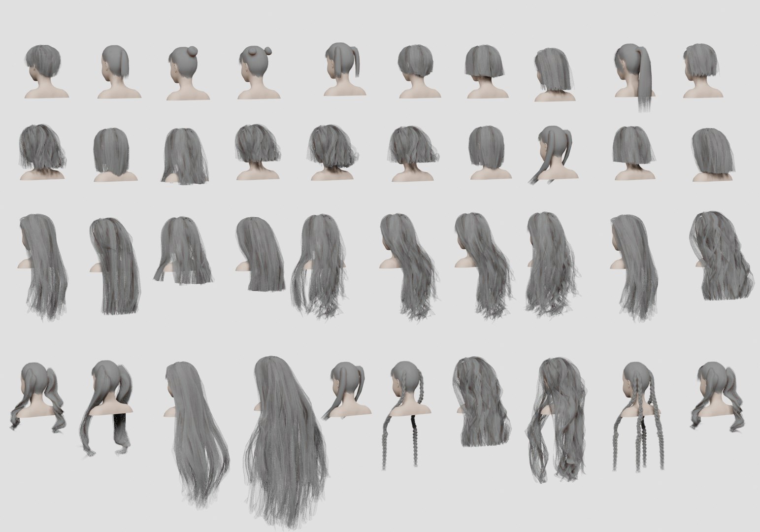 40 Hairstyles Collection 3D Model - TurboSquid 2348695