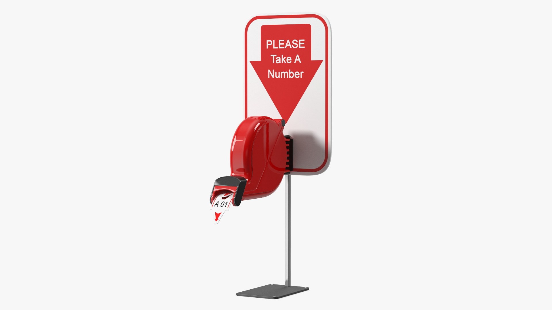 3D модель Ticket Dispenser Deli Red - TurboSquid 2065233