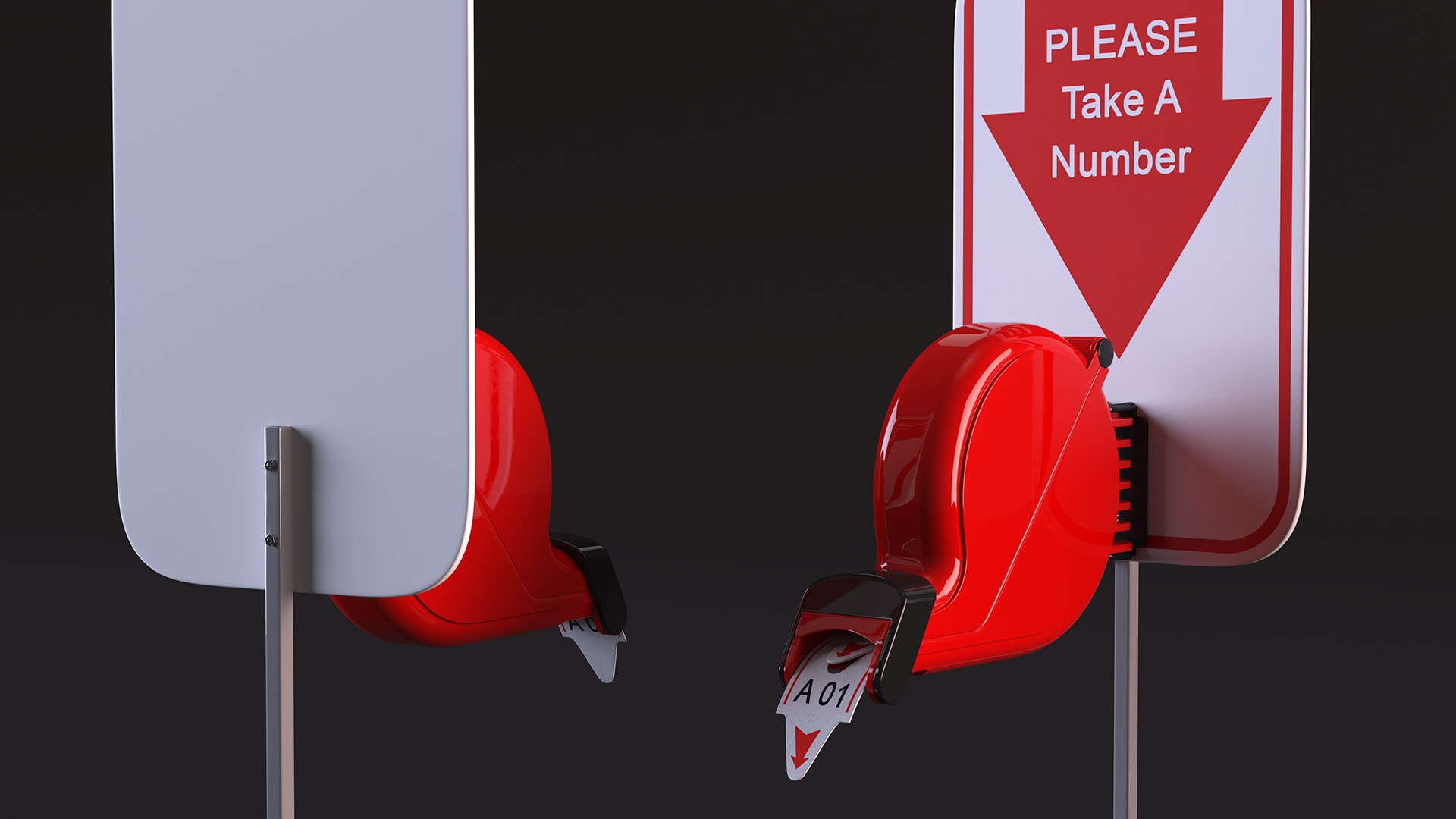 Ticket Dispenser Deli Red 3D - TurboSquid 2065233