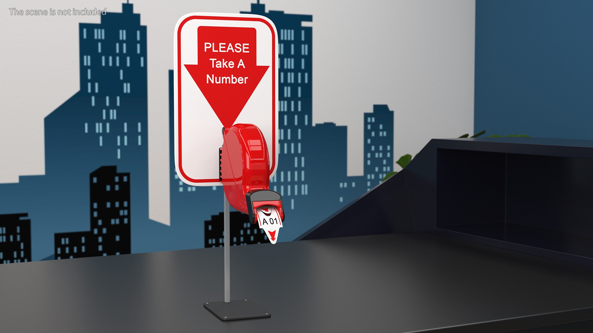Ticket Dispenser Deli Red 3D - TurboSquid 2065233