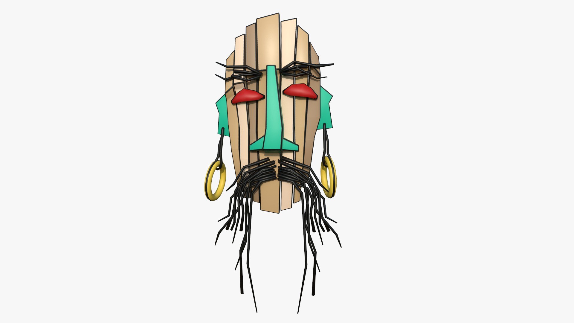 Tribal Mask G11 Cartoon - Costume Character Design 3D Model ...