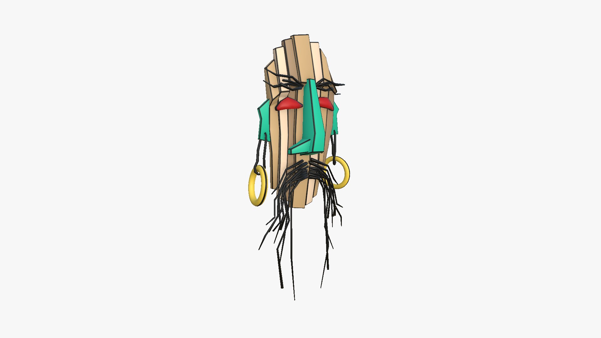 Tribal Mask G11 Cartoon - Costume Character Design 3D Model ...