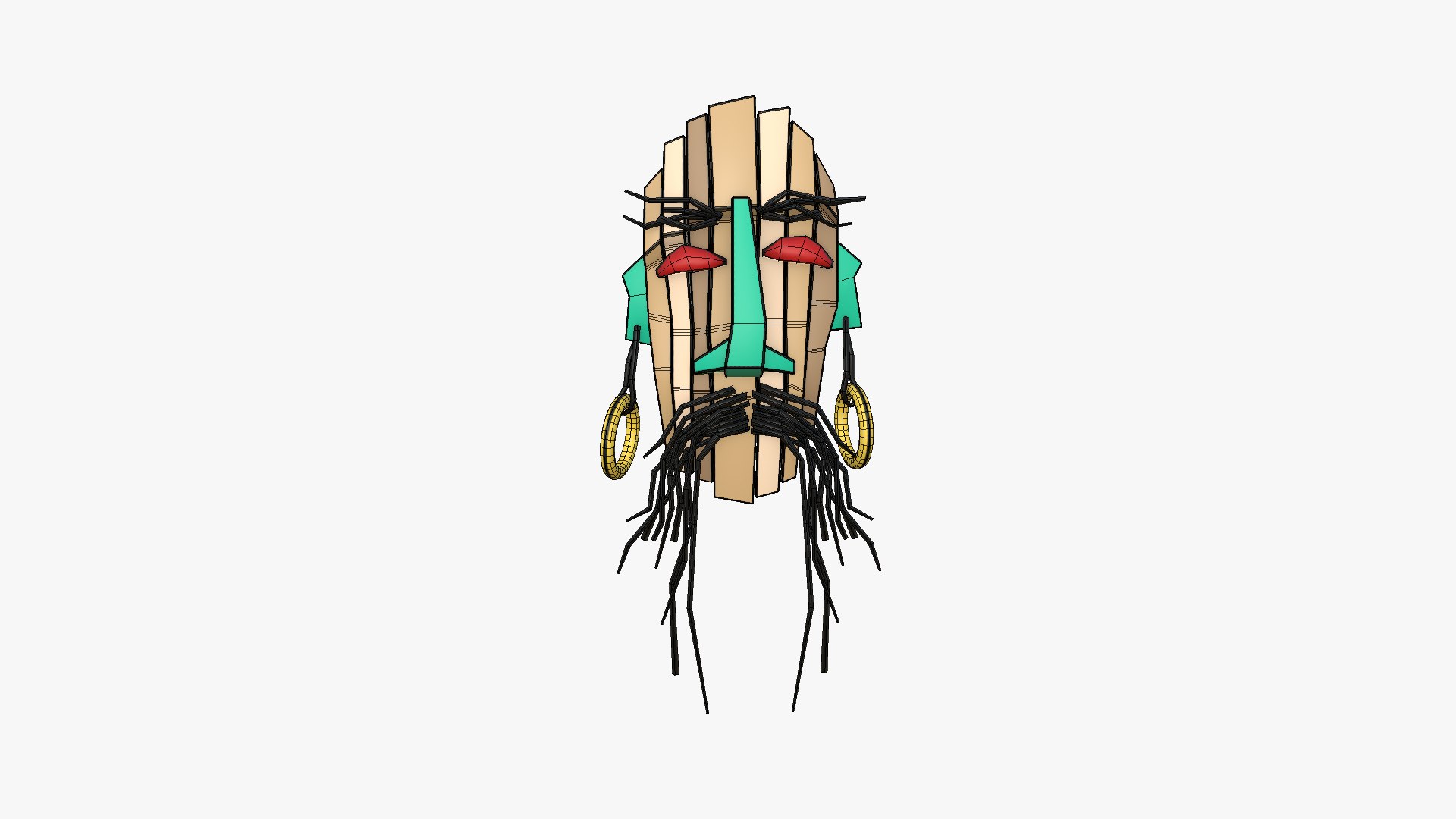Tribal Mask G11 Cartoon - Costume Character Design 3D Model ...