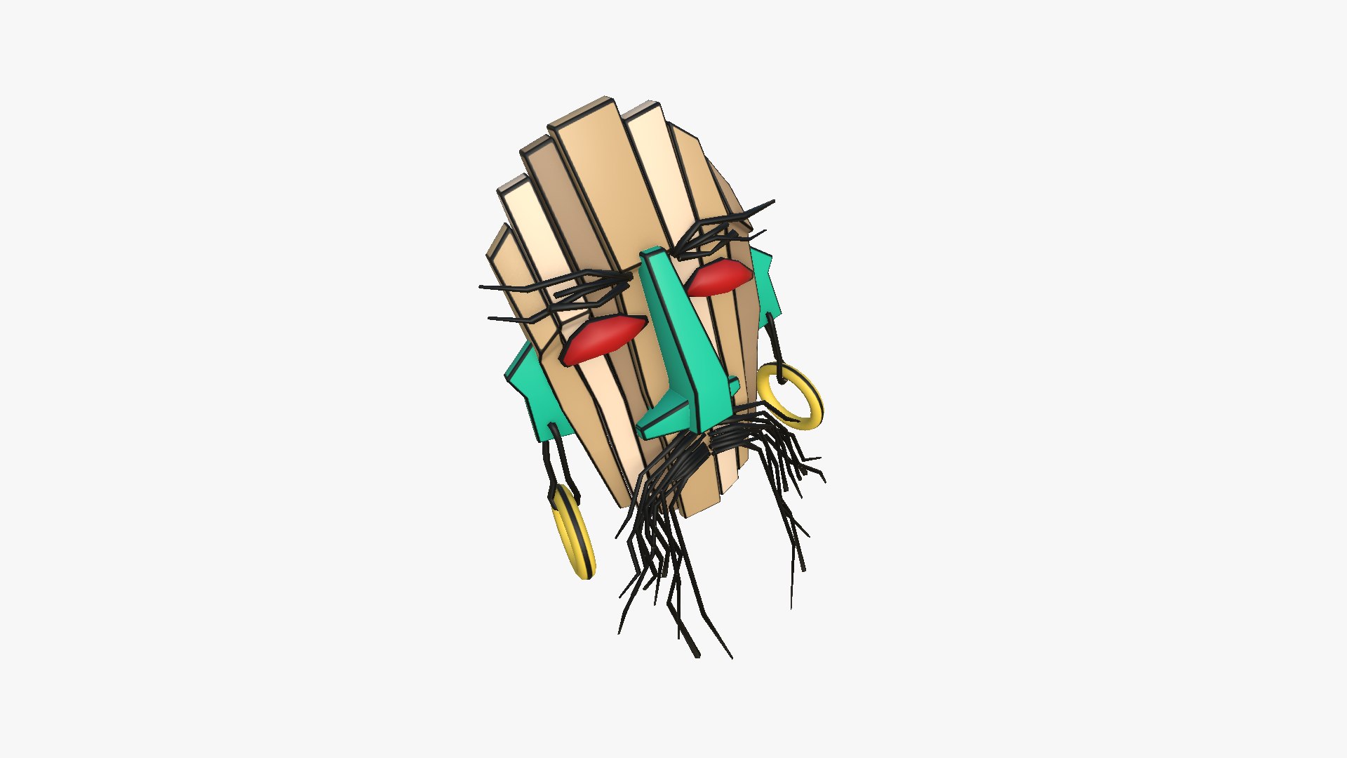 Tribal Mask G11 Cartoon - Costume Character Design 3D Model ...