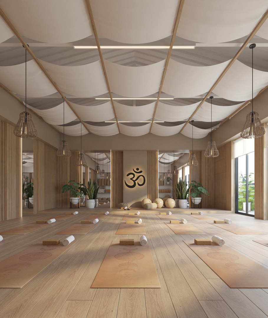 3D Model Yoga And Pilates Studio Interior Bundle - TurboSquid 2396197