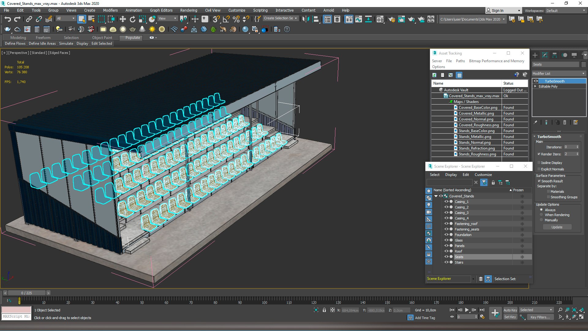 Covered Stands 3D Model - TurboSquid 2302642
