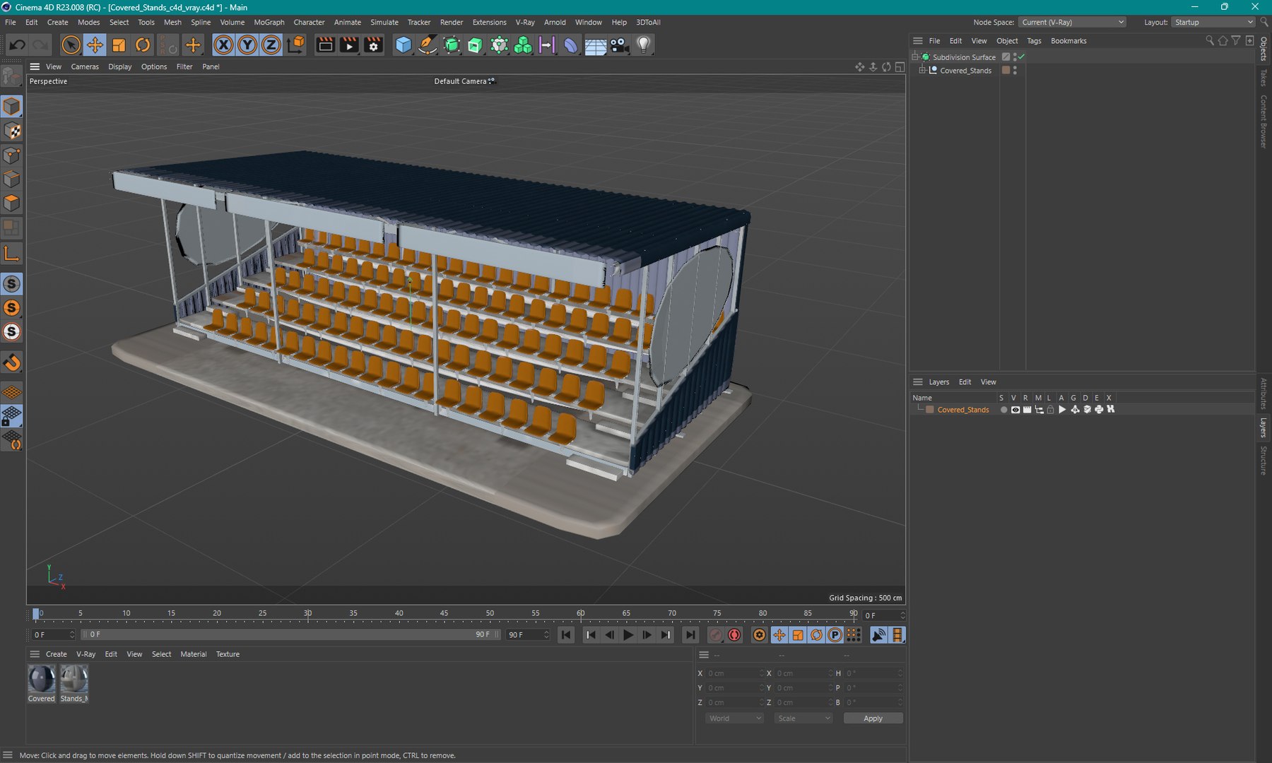 Covered Stands 3D Model - TurboSquid 2302642