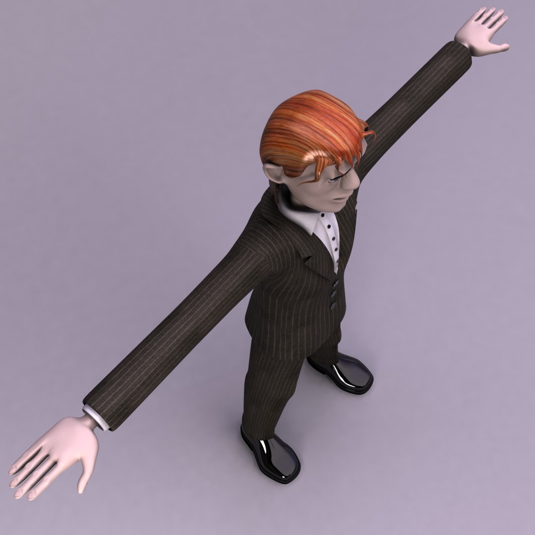 3d cartoon man character model