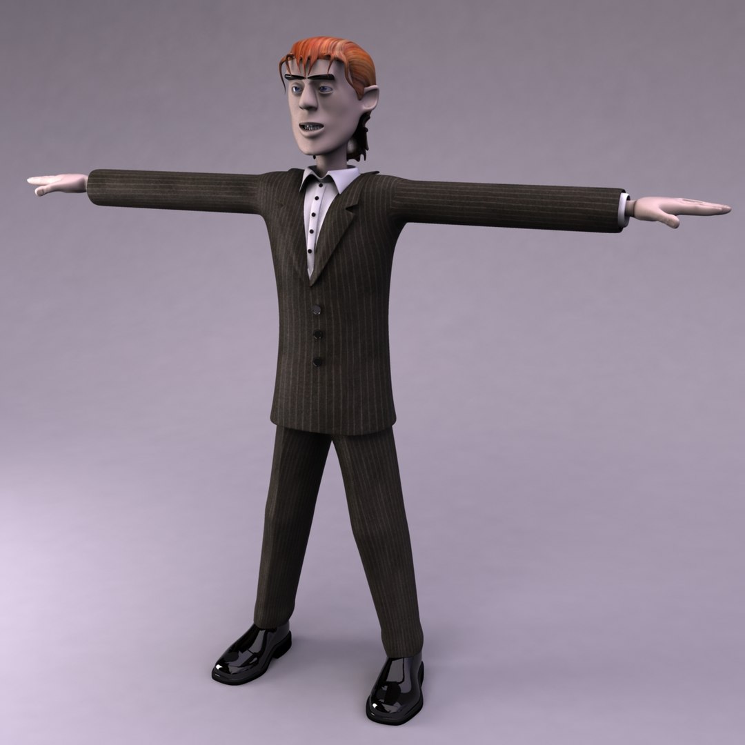 3d cartoon man character model