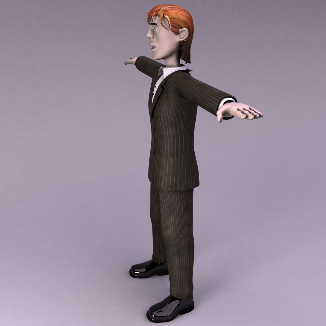 3d cartoon man character model