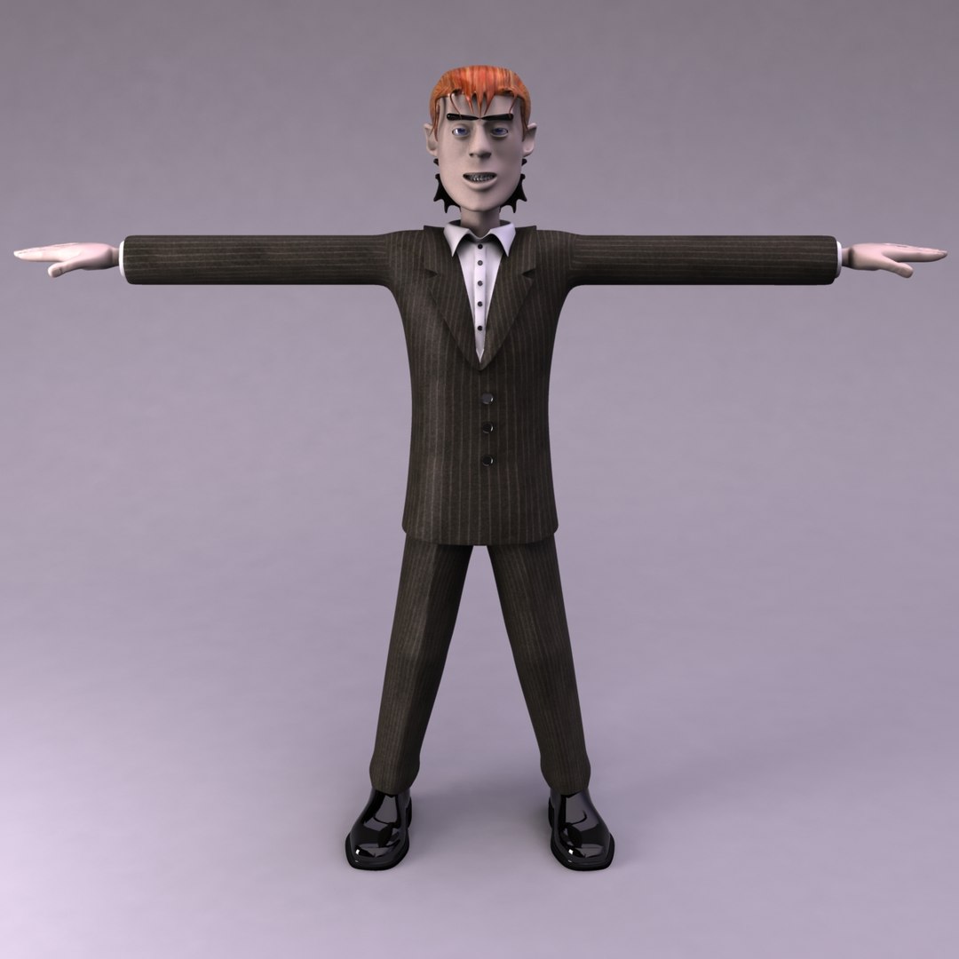 3d cartoon man character model