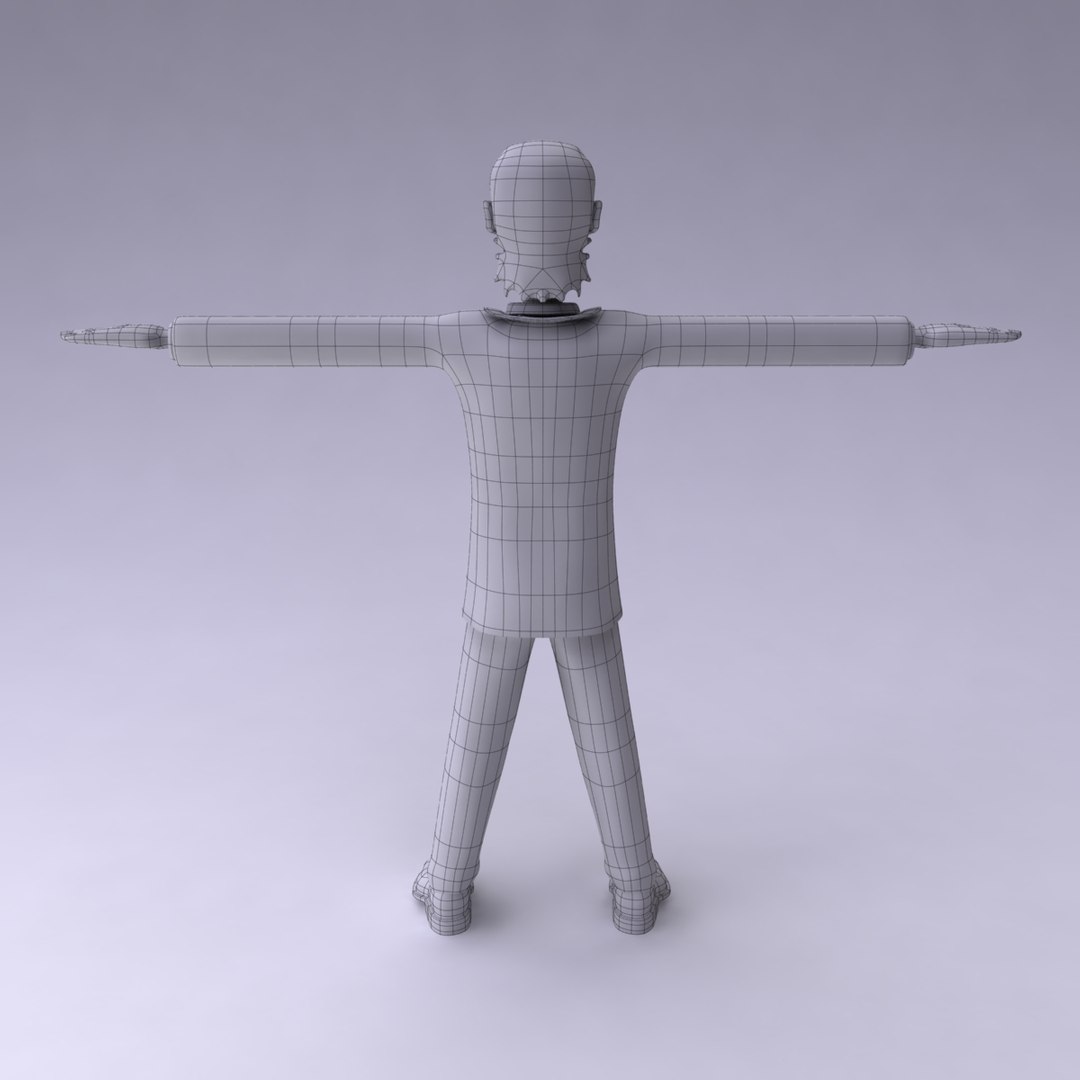 3d cartoon man character model