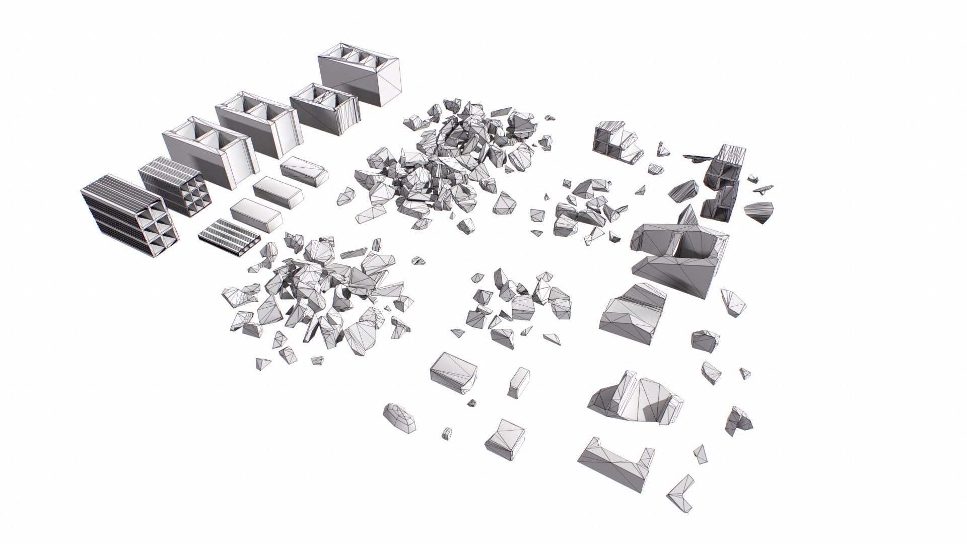 Bricks And Debris 3D Model - TurboSquid 1990776