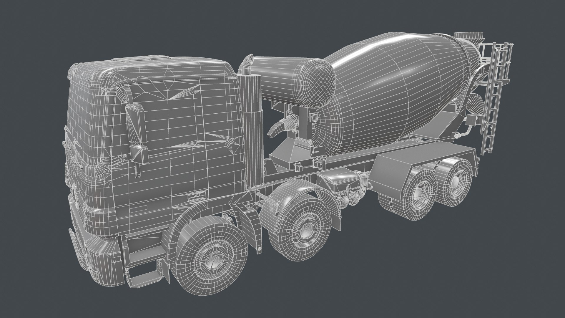 Actros Concrete Mixer Real-time 3D - TurboSquid 1903415