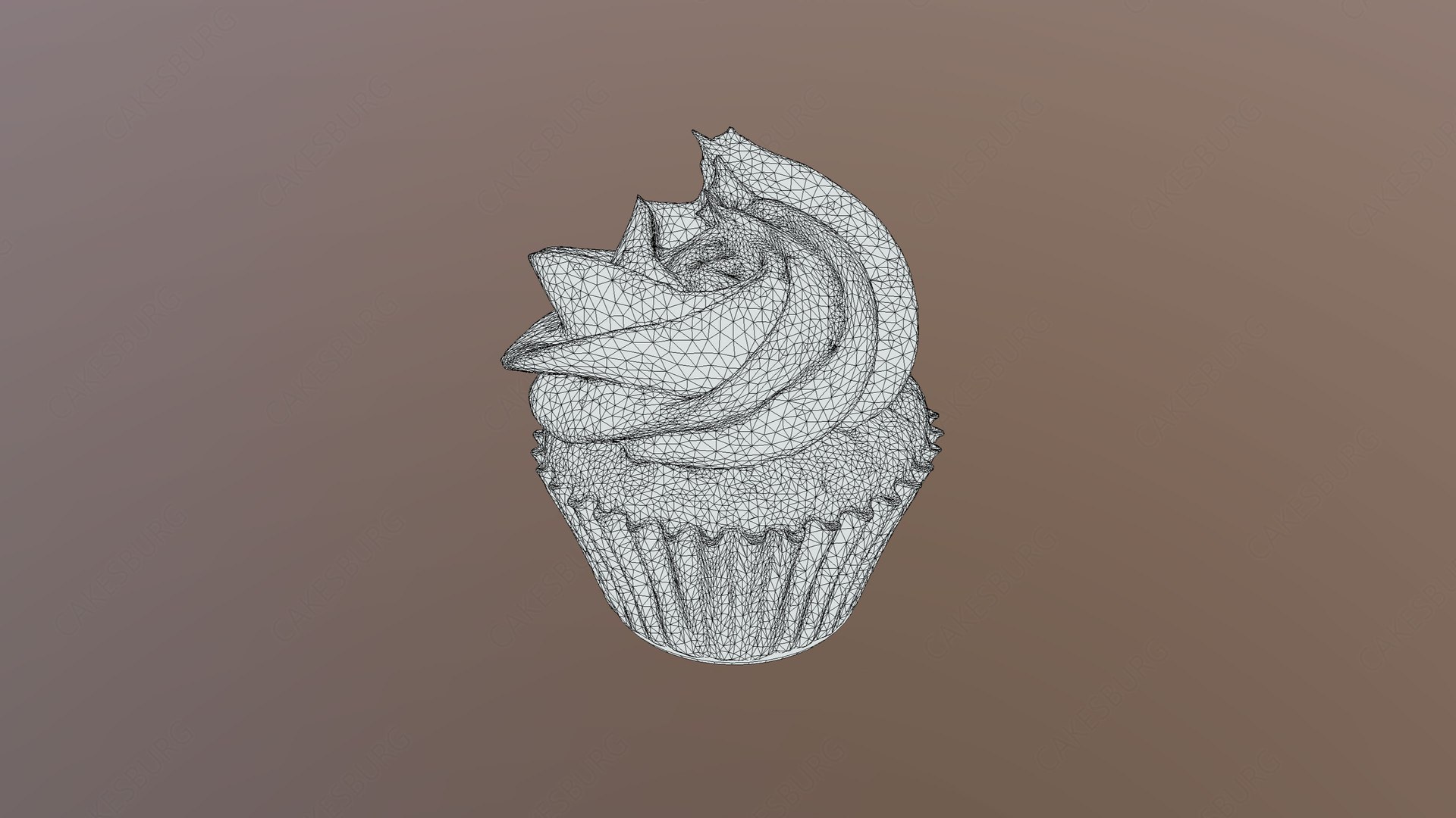 3D Elegant Golden Flakes Cupcake Model - TurboSquid 2057650
