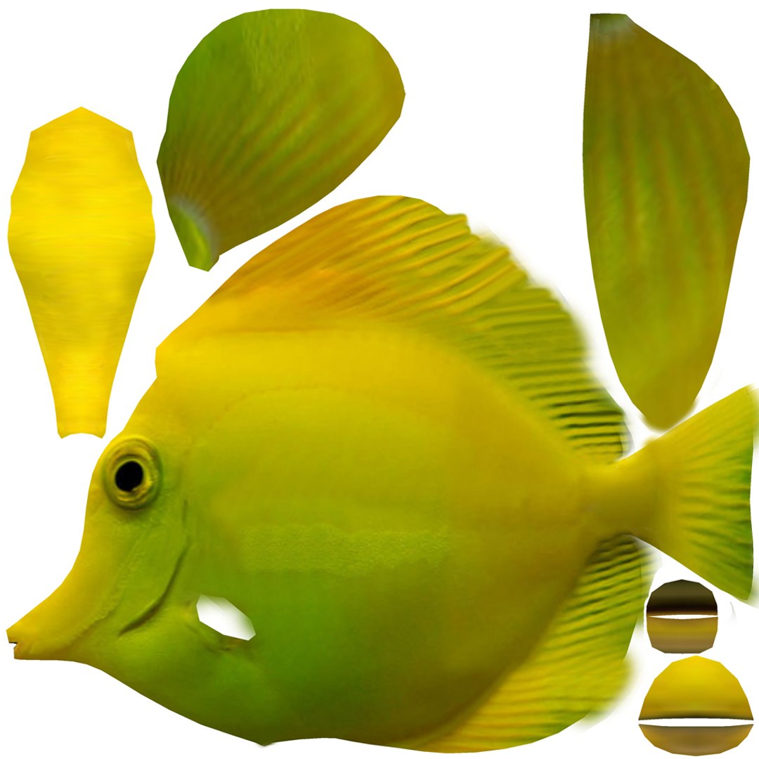 3dsmax Yellow Tang Fish